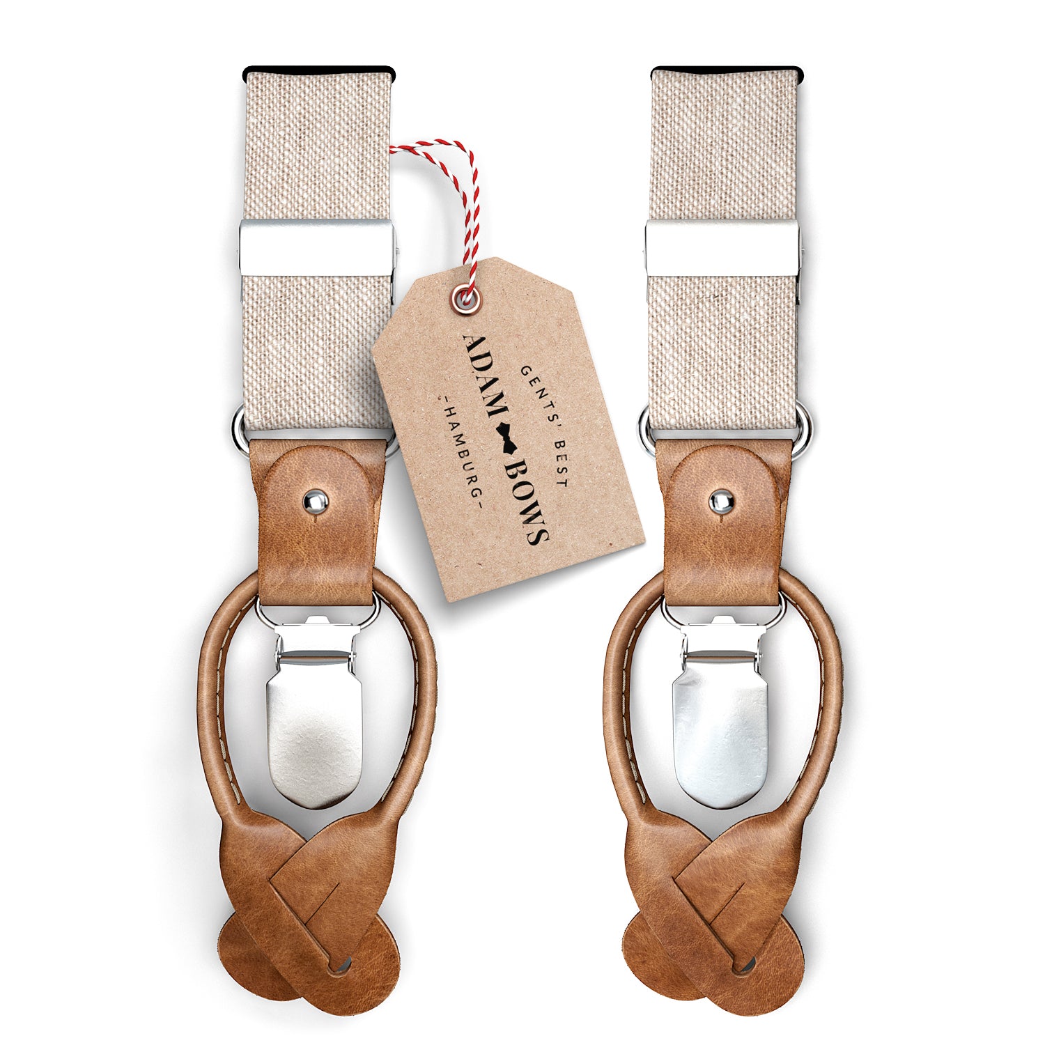 ADAM BOWS | Suspenders in natural colors made of linen